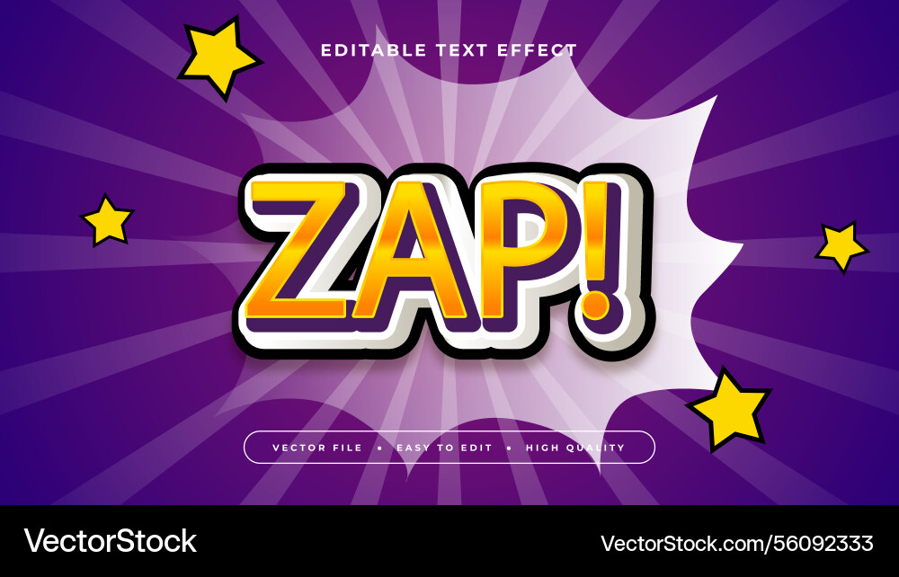 Orange purple violet and white zap 3d editable Vector Image
