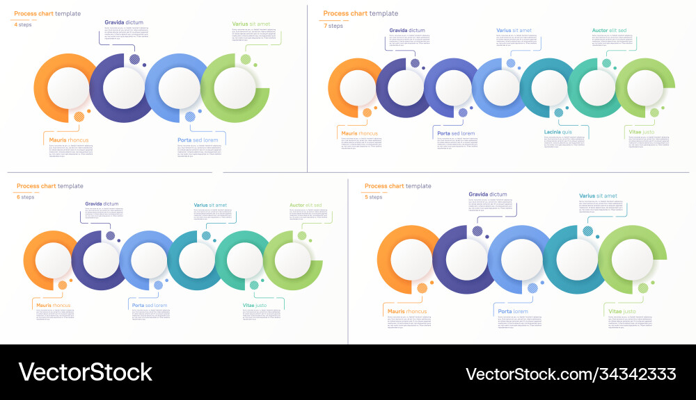 Process chart design modern template Royalty Free Vector
