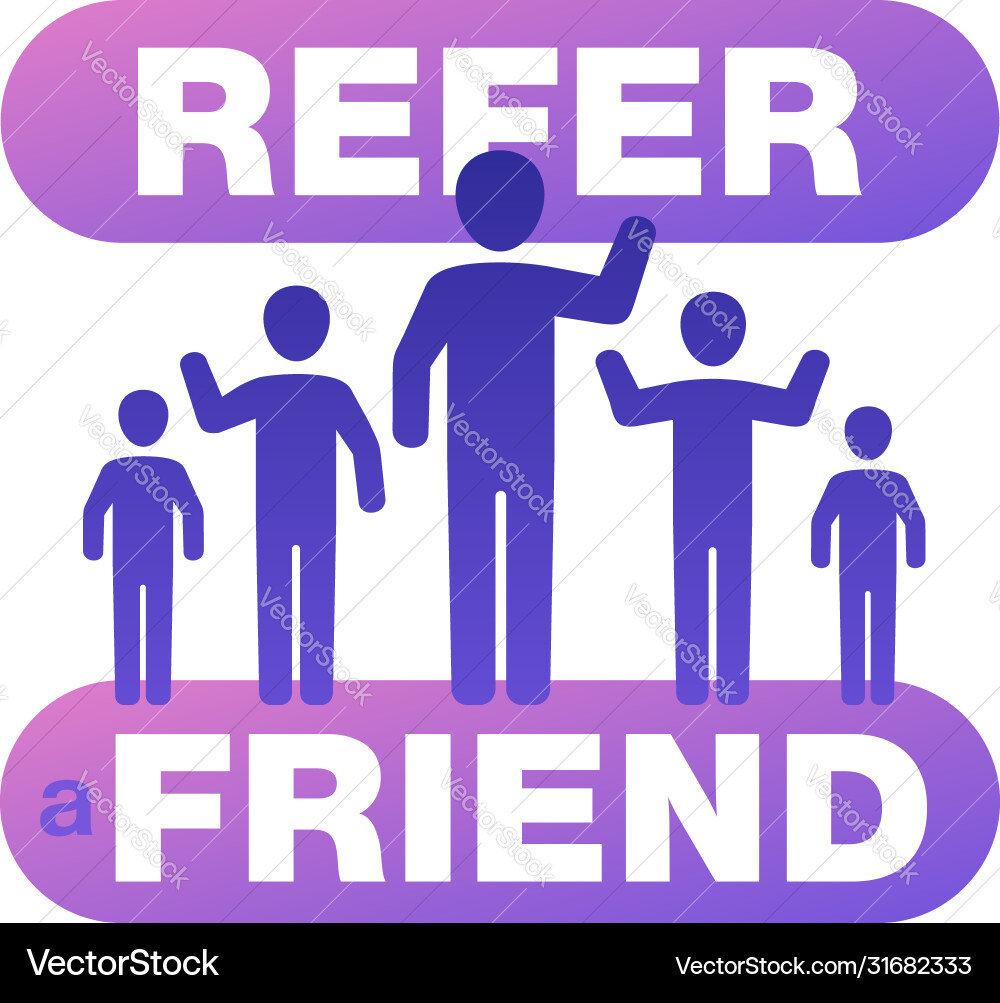 Refer a friend icon Royalty Free Vector Image - VectorStock