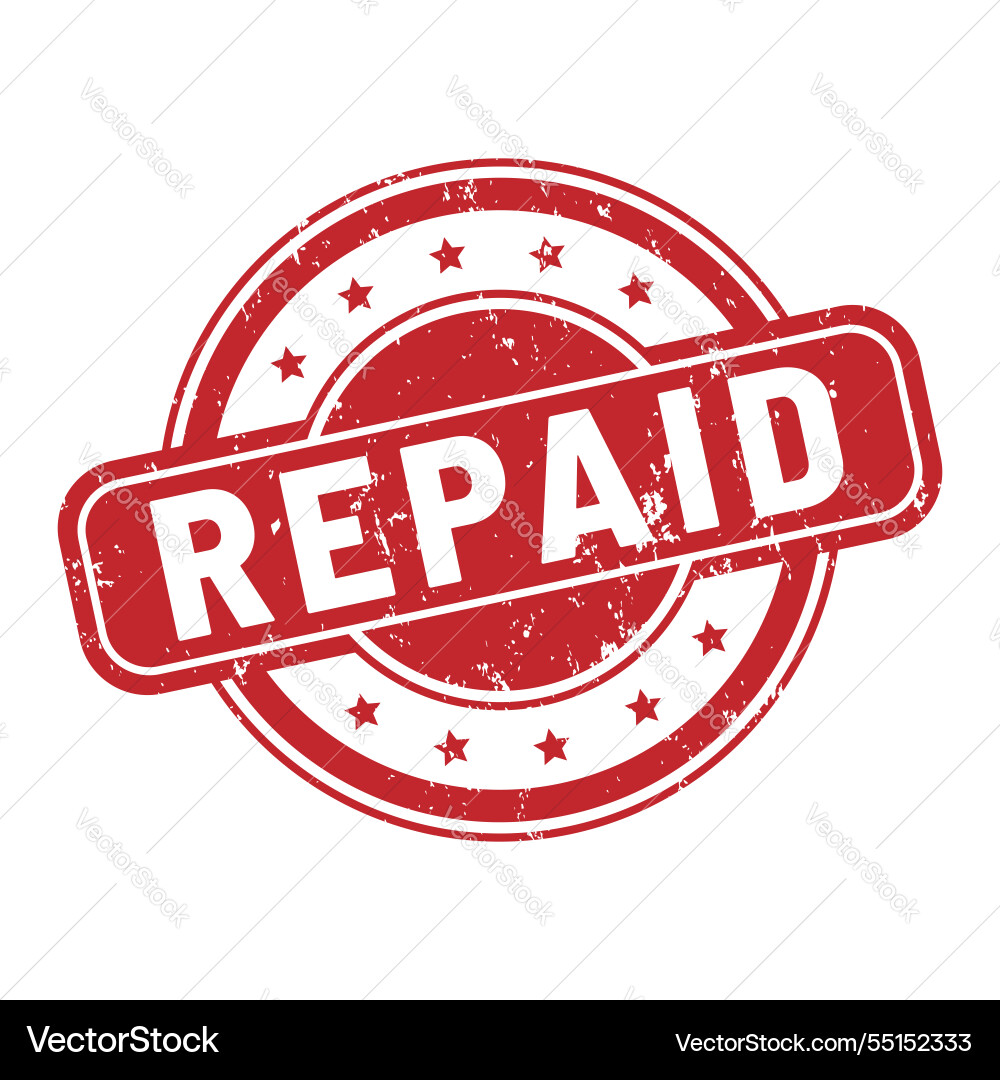 Repaid round stamp icon grunge distressed style Vector Image