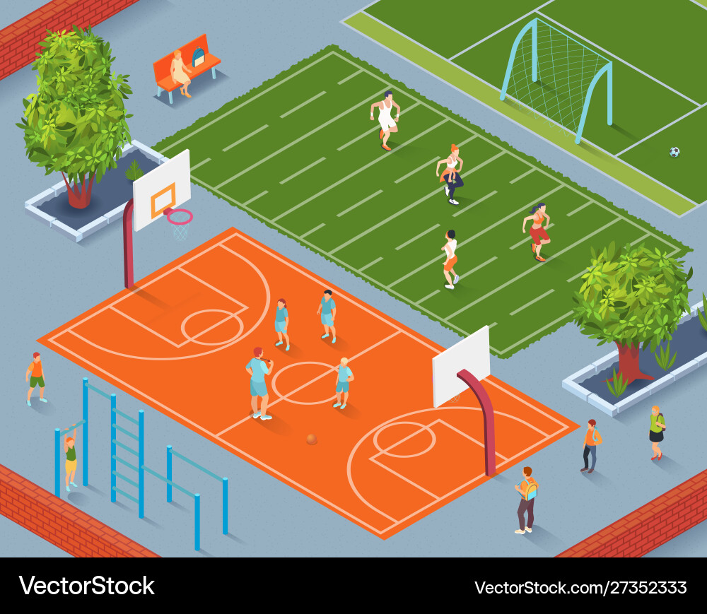 School sports ground Royalty Free Vector Image