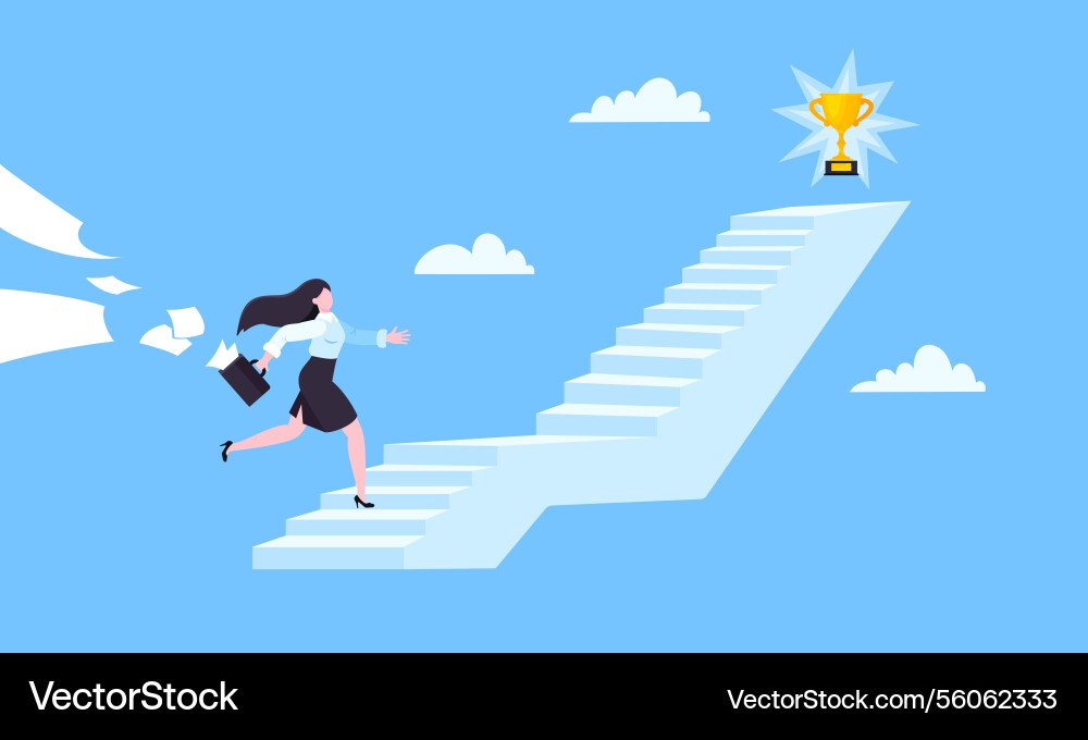 Success career ladder steps path challenge Vector Image