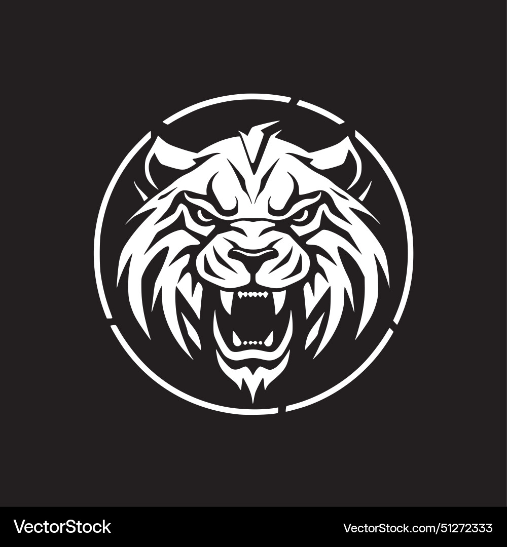 Tiger - minimalist and flat logo Royalty Free Vector Image