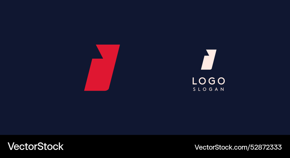 Wide bold red letter i modern dynamic logo Vector Image