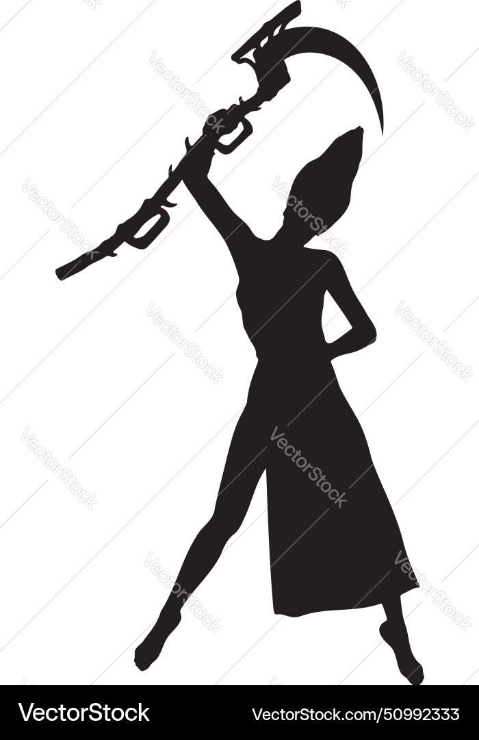 Witch with a scythe silhouette Royalty Free Vector Image