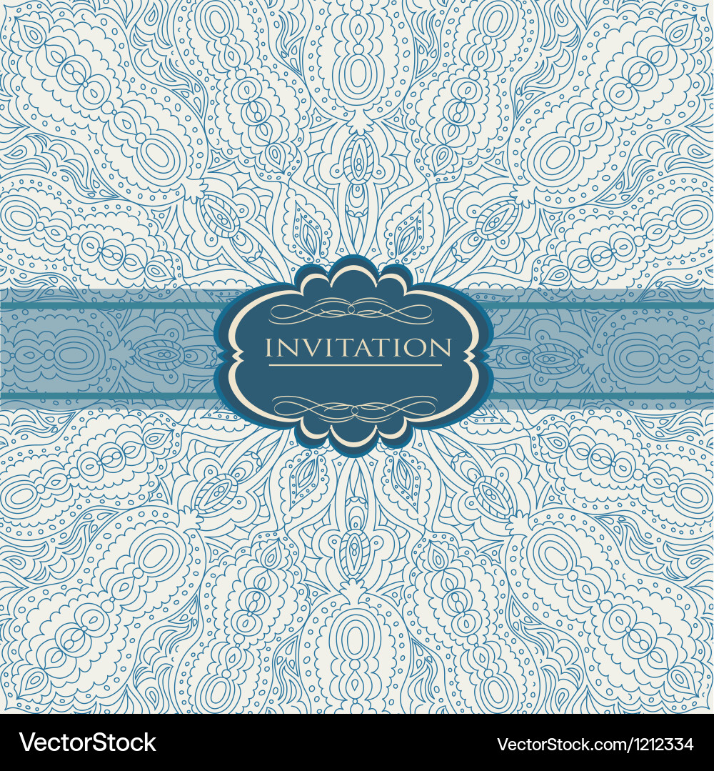 Beautiful blue invitation card Royalty Free Vector Image