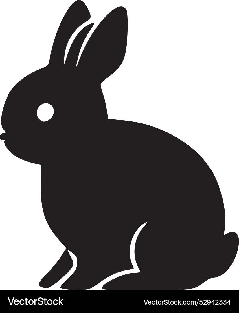 Bunny - black and white isolated icon Royalty Free Vector