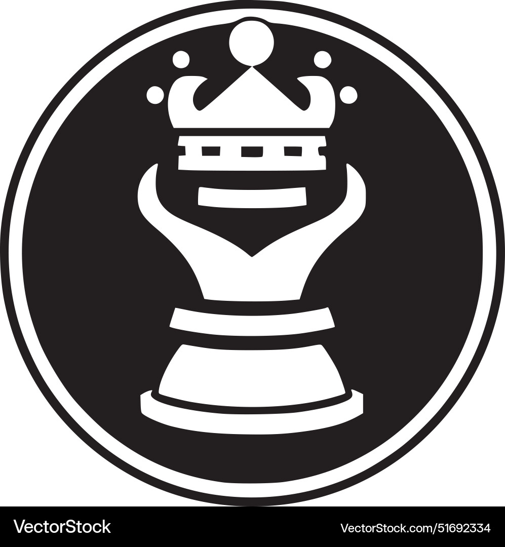 Chess - black and white isolated icon Royalty Free Vector