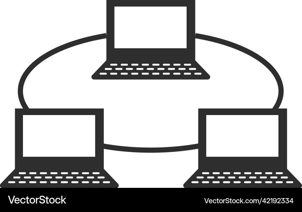 Laptop connecting icon intranet symbol computer Vector Image