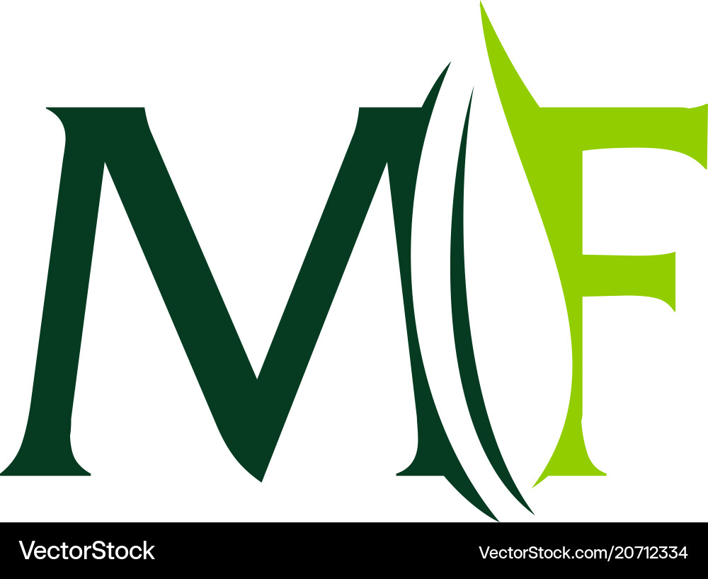 Letter mf leaf Royalty Free Vector Image - VectorStock