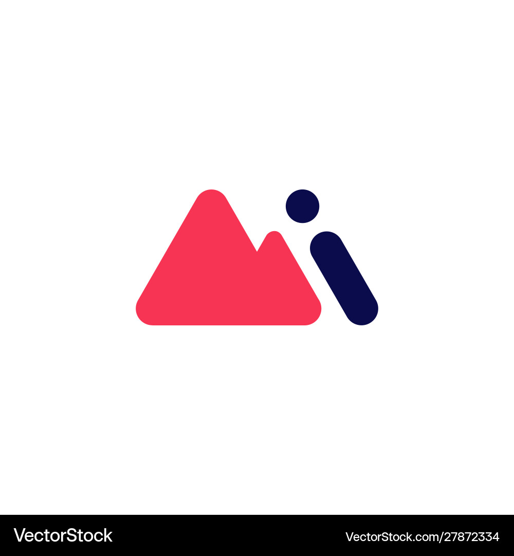 Mi letter logotype lettermark logo icon Royalty Free Vector