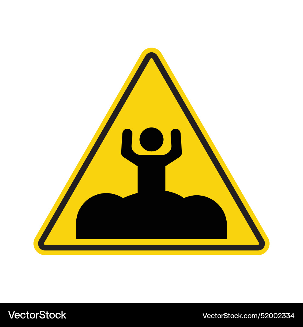 Mud risk warning sign prevent slips in muddy Vector Image