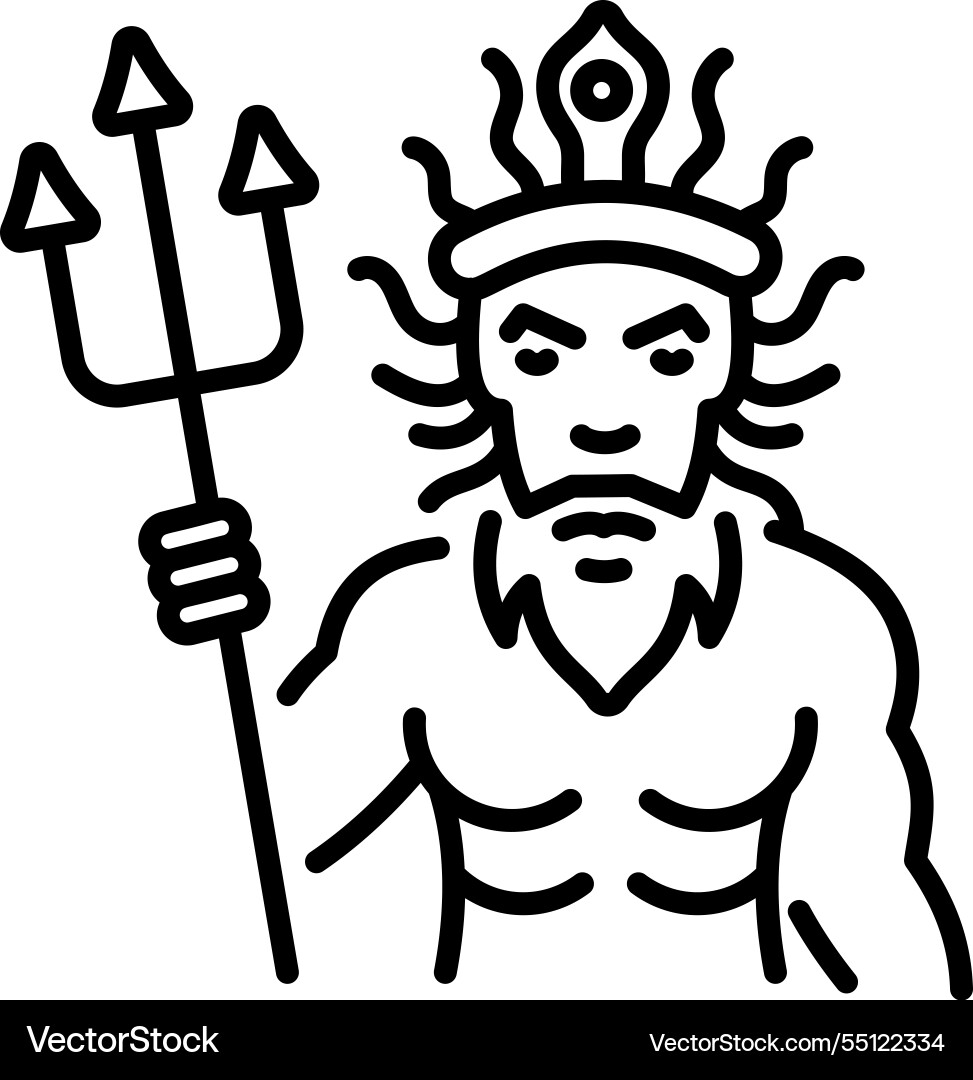Neptune god Royalty Free Vector Image - VectorStock