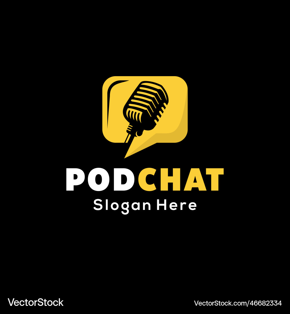Podcast chat logo design template Royalty Free Vector Image