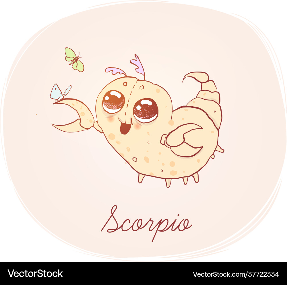Scorpio in cartoon style zodiac Royalty Free Vector Image