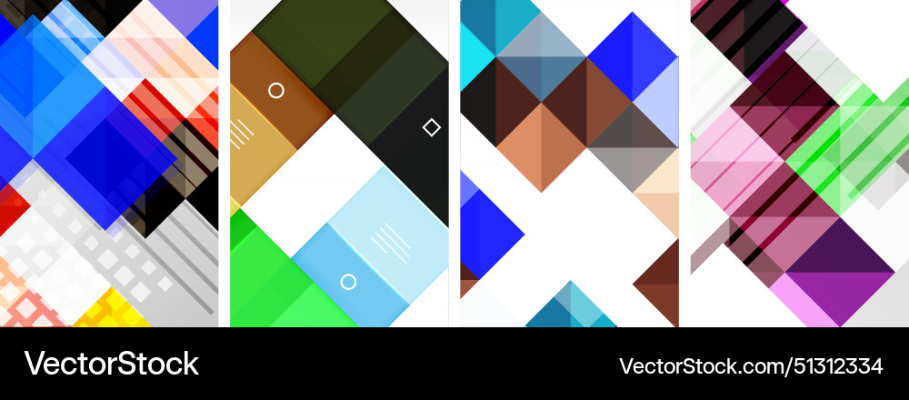 Square abstract poster set Royalty Free Vector Image