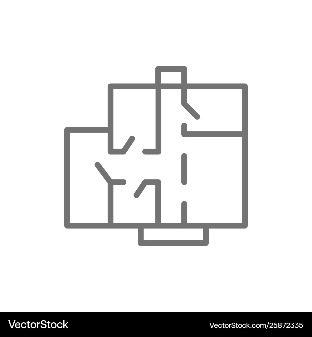 Apartment floor plan architectural project line Vector Image