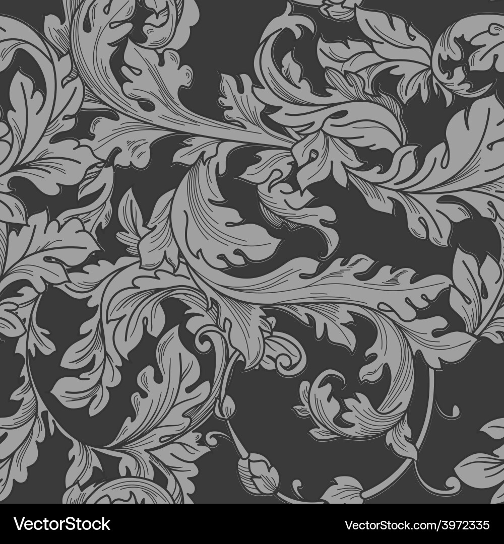 Baroque floral pattern Royalty Free Vector Image