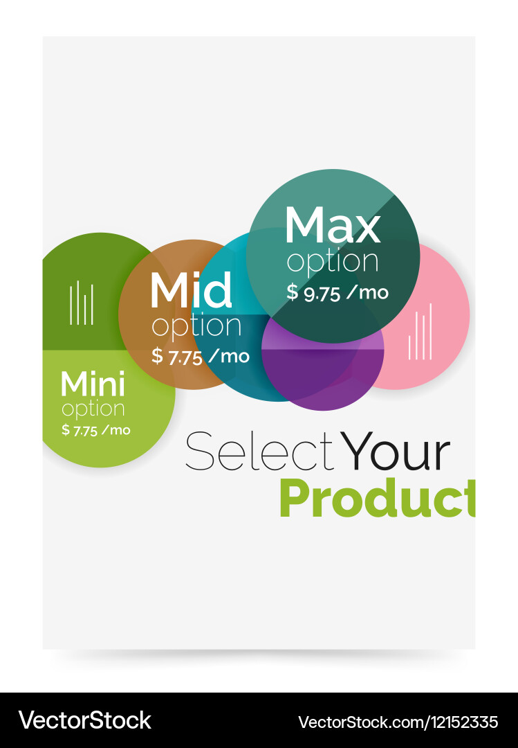 Business layout - select your product with sample Vector Image