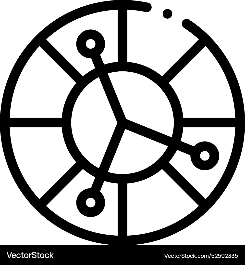 Color wheel icon thin linear style design Vector Image