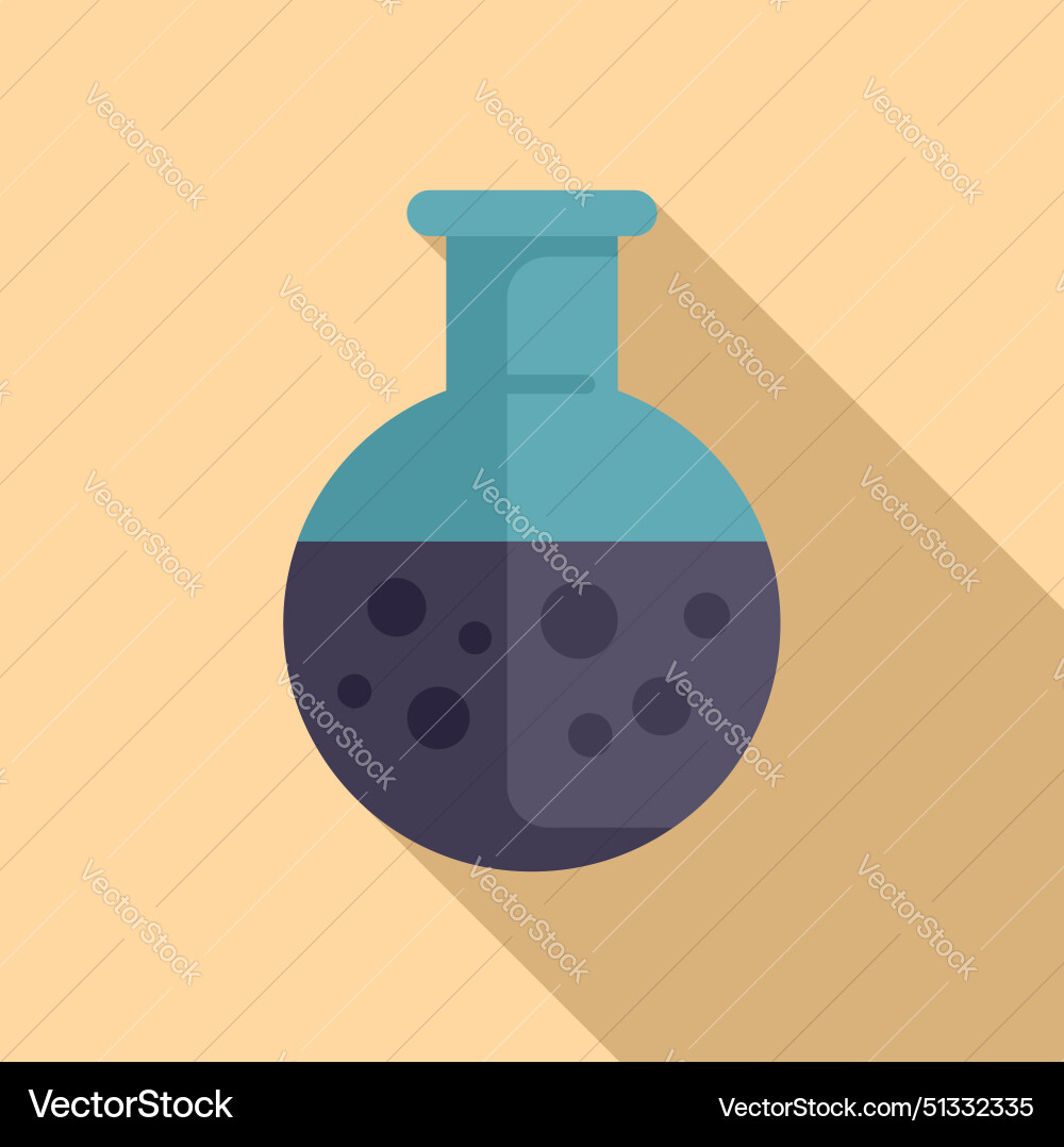 Flat design chemistry flask Royalty Free Vector Image