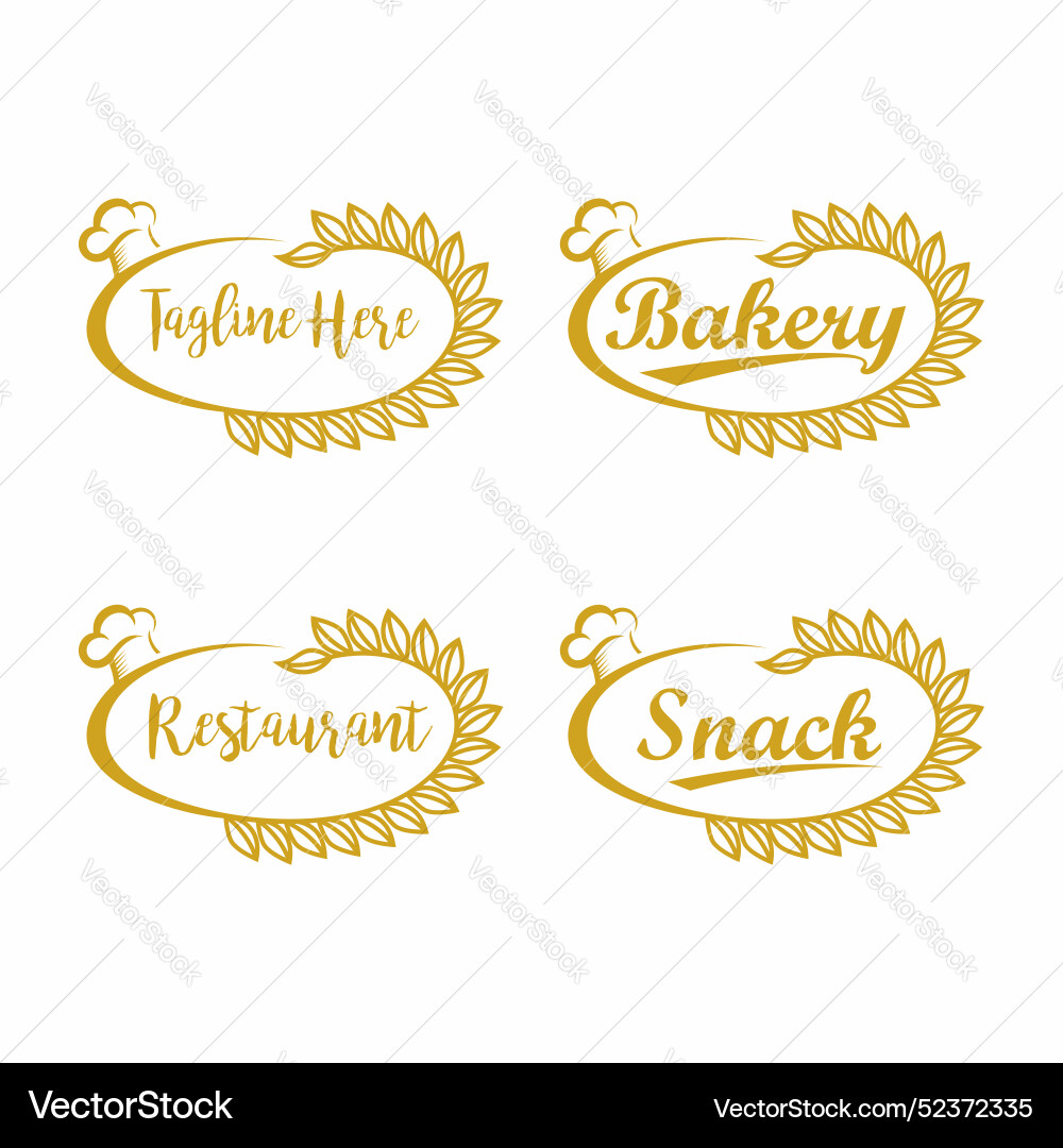 Food label sticker logo set Royalty Free Vector Image