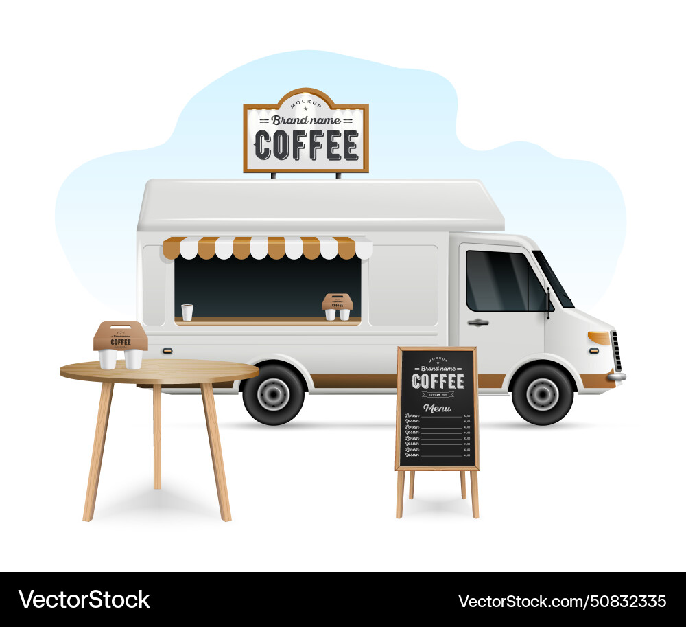 Food truck Royalty Free Vector Image - VectorStock