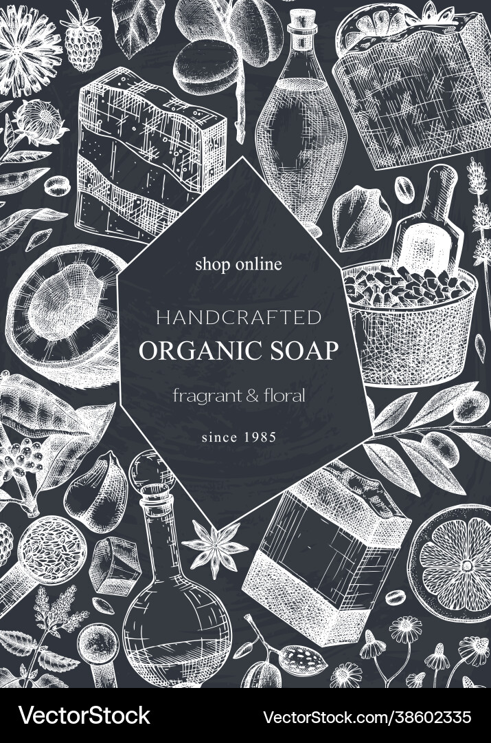 Hand-sketched soap card or invitation design Vector Image