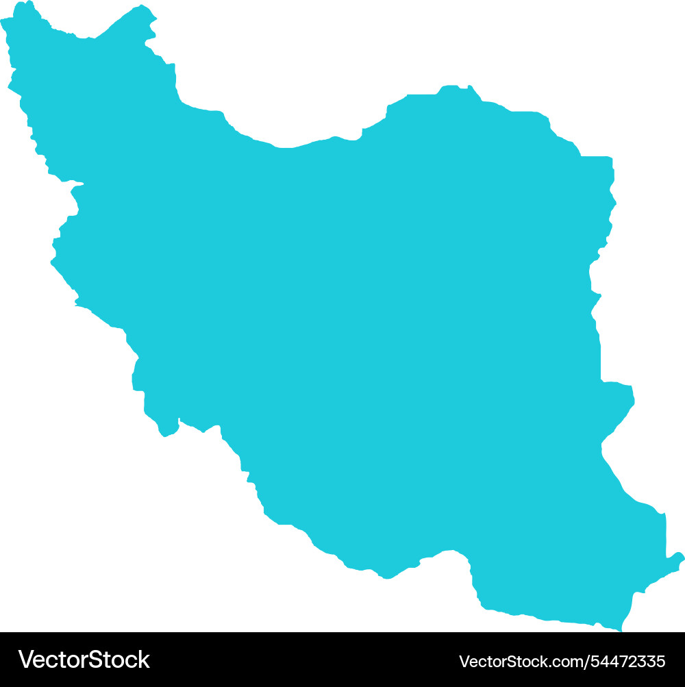 Iran map in blue country border Royalty Free Vector Image