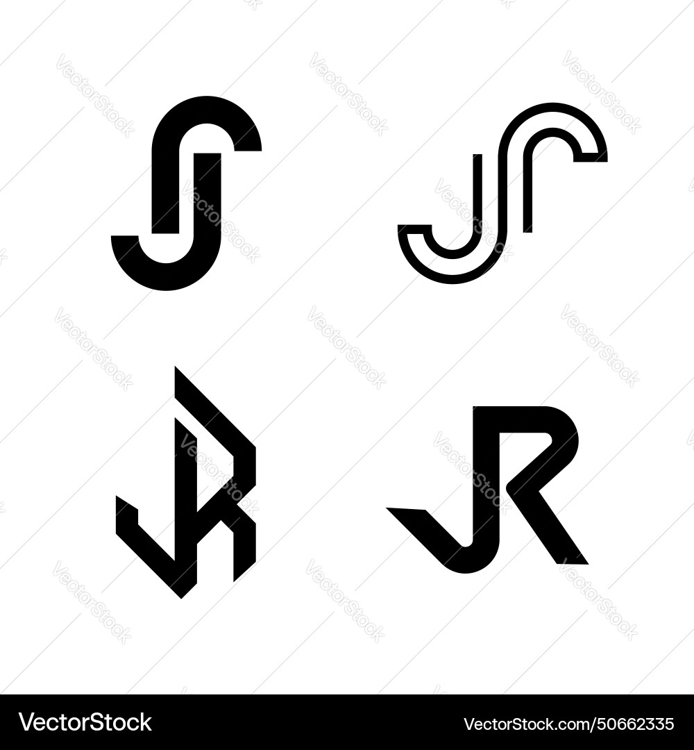 Jr letter monogram logo icon design Royalty Free Vector
