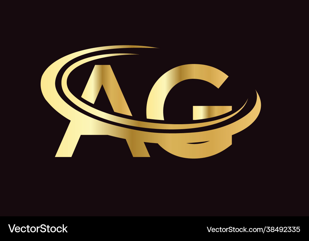 Premium letter ag logo design Royalty Free Vector Image