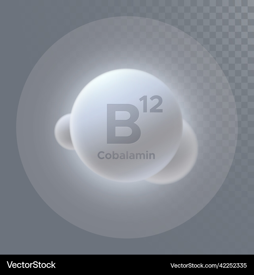 Vitamin B12 Icon - Cobalamin Royalty Free Vector Image