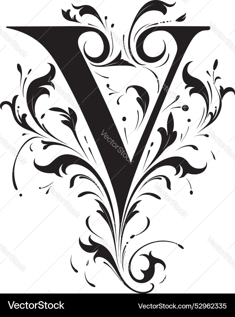 Vortex accents dynamic font v decor vivid Vector Image