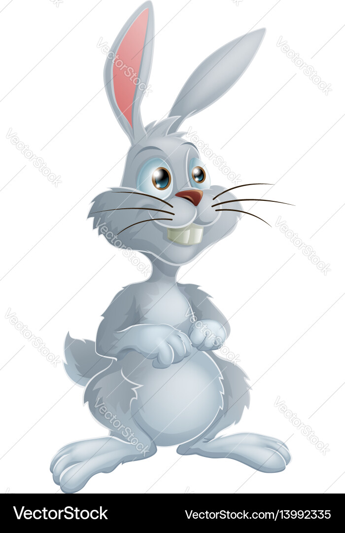 White rabbit cartoon character Royalty Free Vector Image