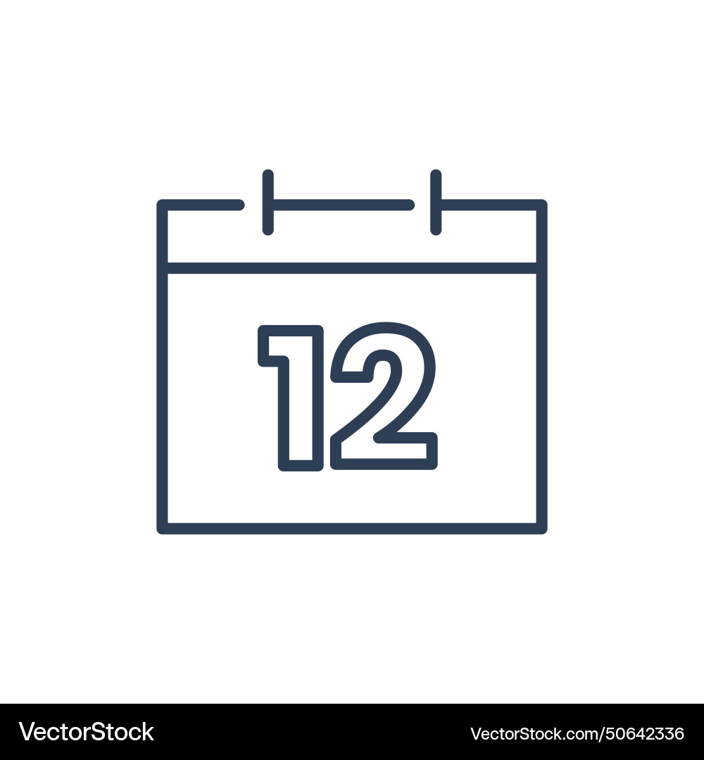 12 calendar icon date for appointment Royalty Free Vector