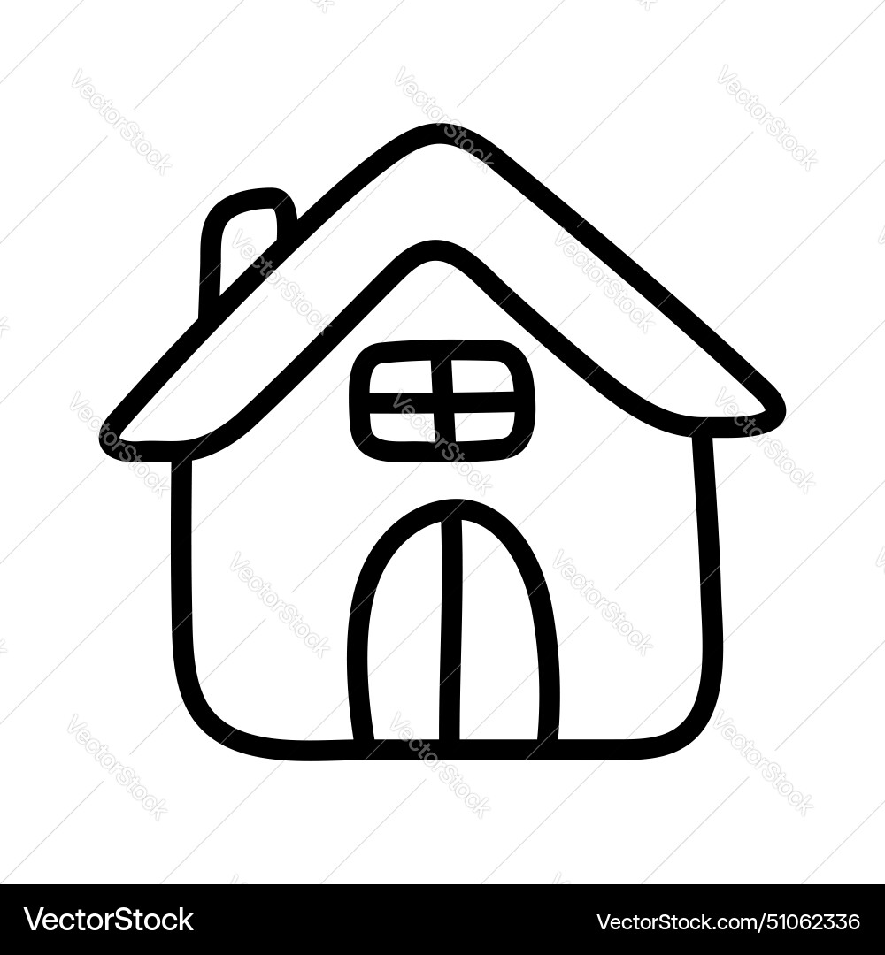 A simple doodle house cute hand drawn children Vector Image