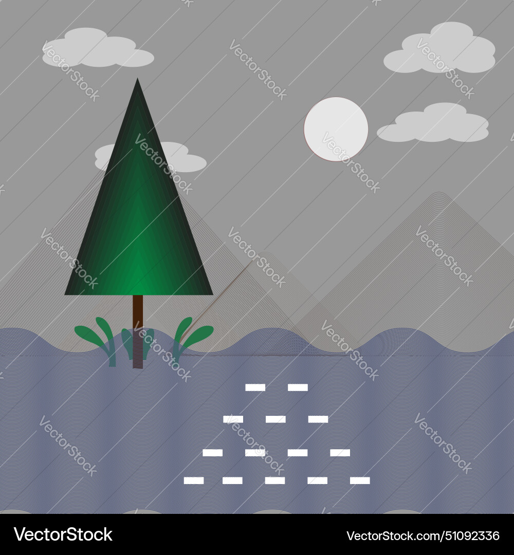 Abstract scenery home decor wall decoration Vector Image