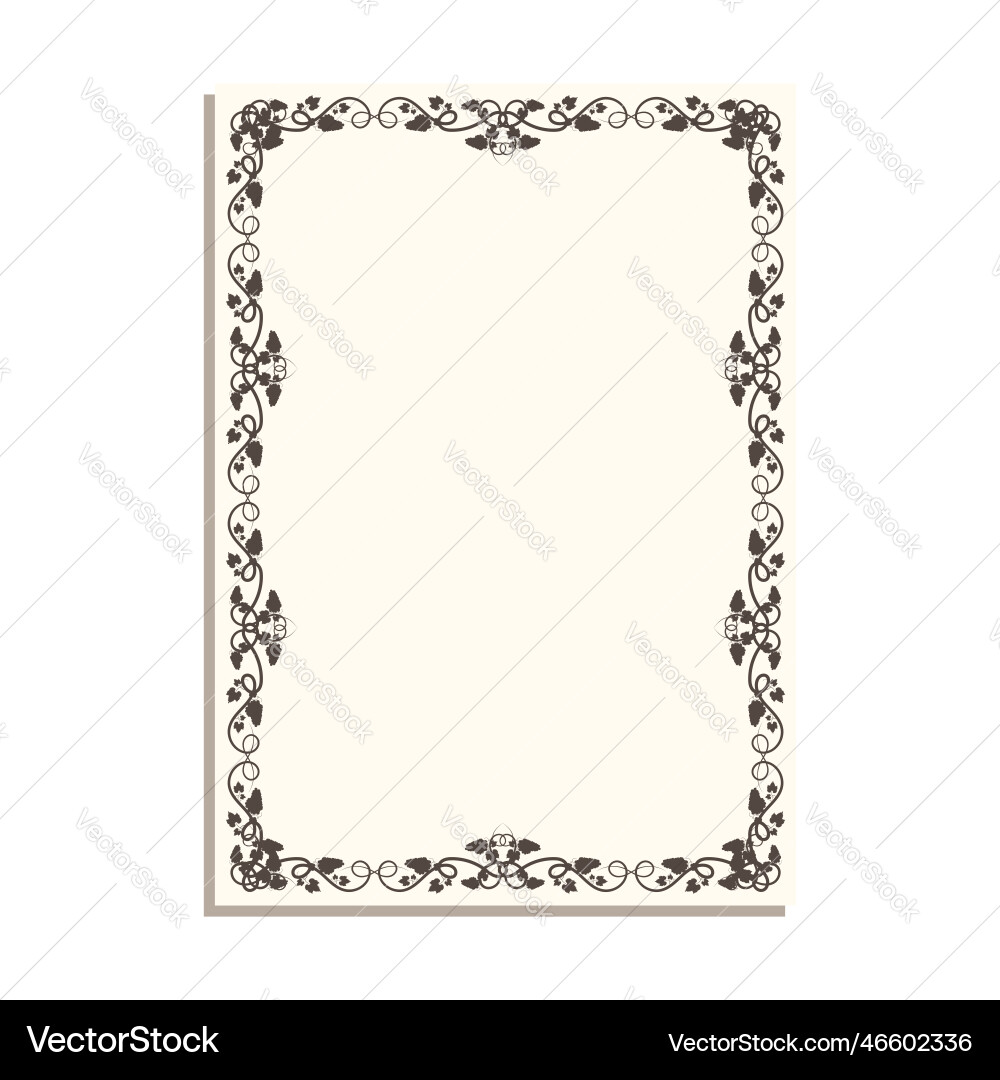 Elegant Vine Frame Royalty Free Vector Image - VectorStock