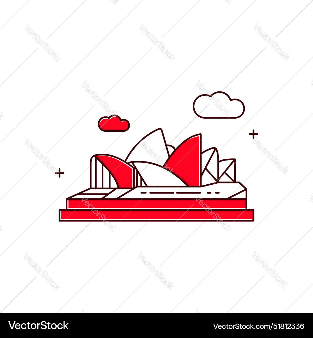 Iconic opera house icon design Royalty Free Vector Image