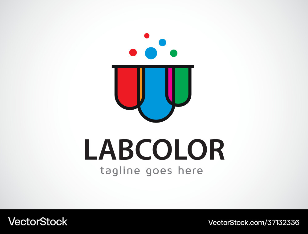 Lab color logo template design emblem Royalty Free Vector