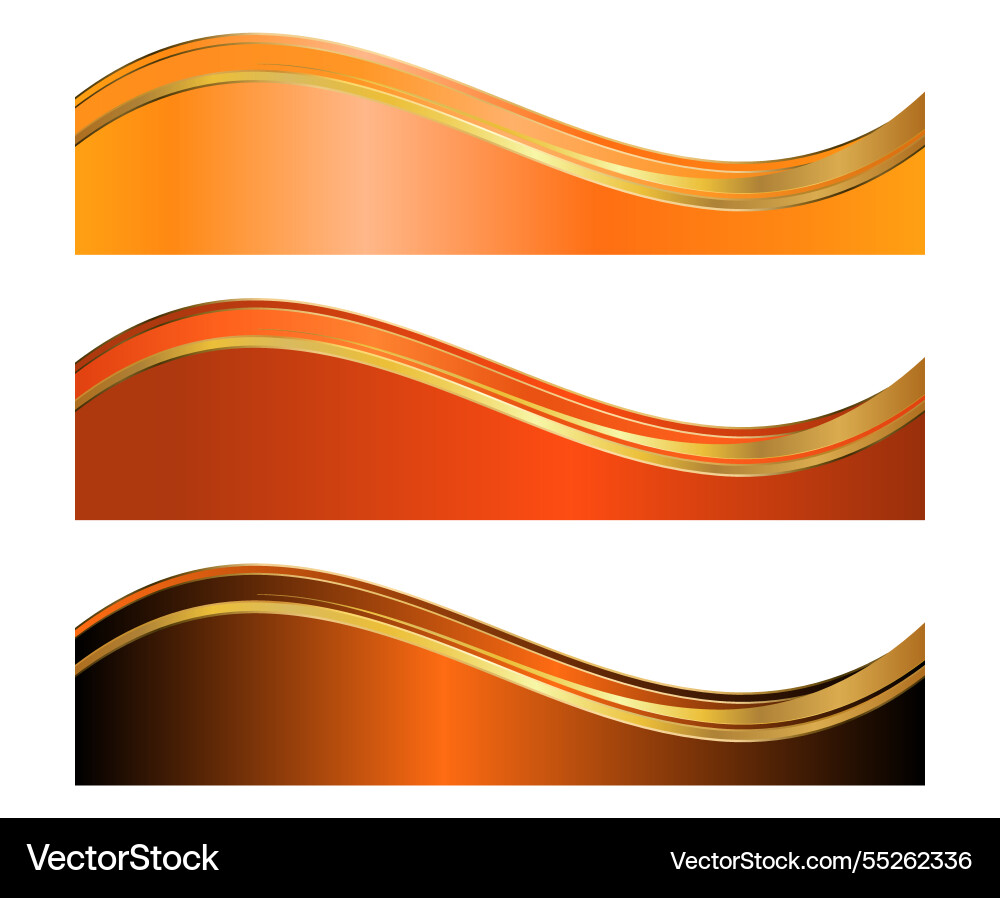 Orange gold 3d letterhead divider template Vector Image
