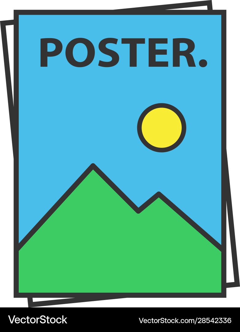 Poster template color icon Royalty Free Vector Image