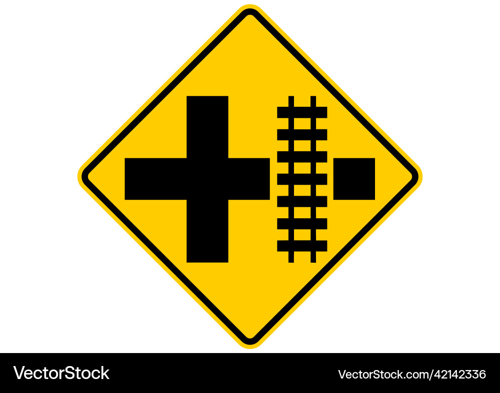 Railroad crossing Royalty Free Vector Image - VectorStock