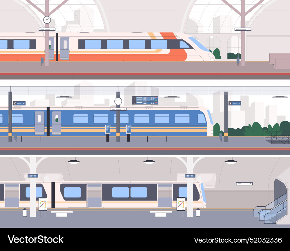 Railway station metro stop for public Royalty Free Vector
