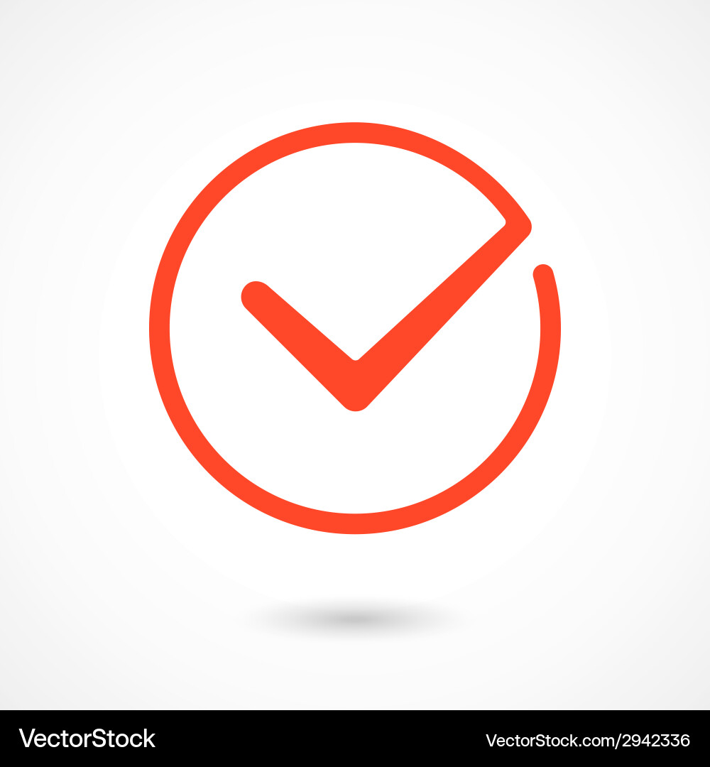 Red tick icon Royalty Free Vector Image - VectorStock