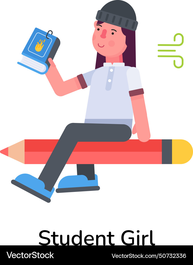 Student girl Royalty Free Vector Image - VectorStock