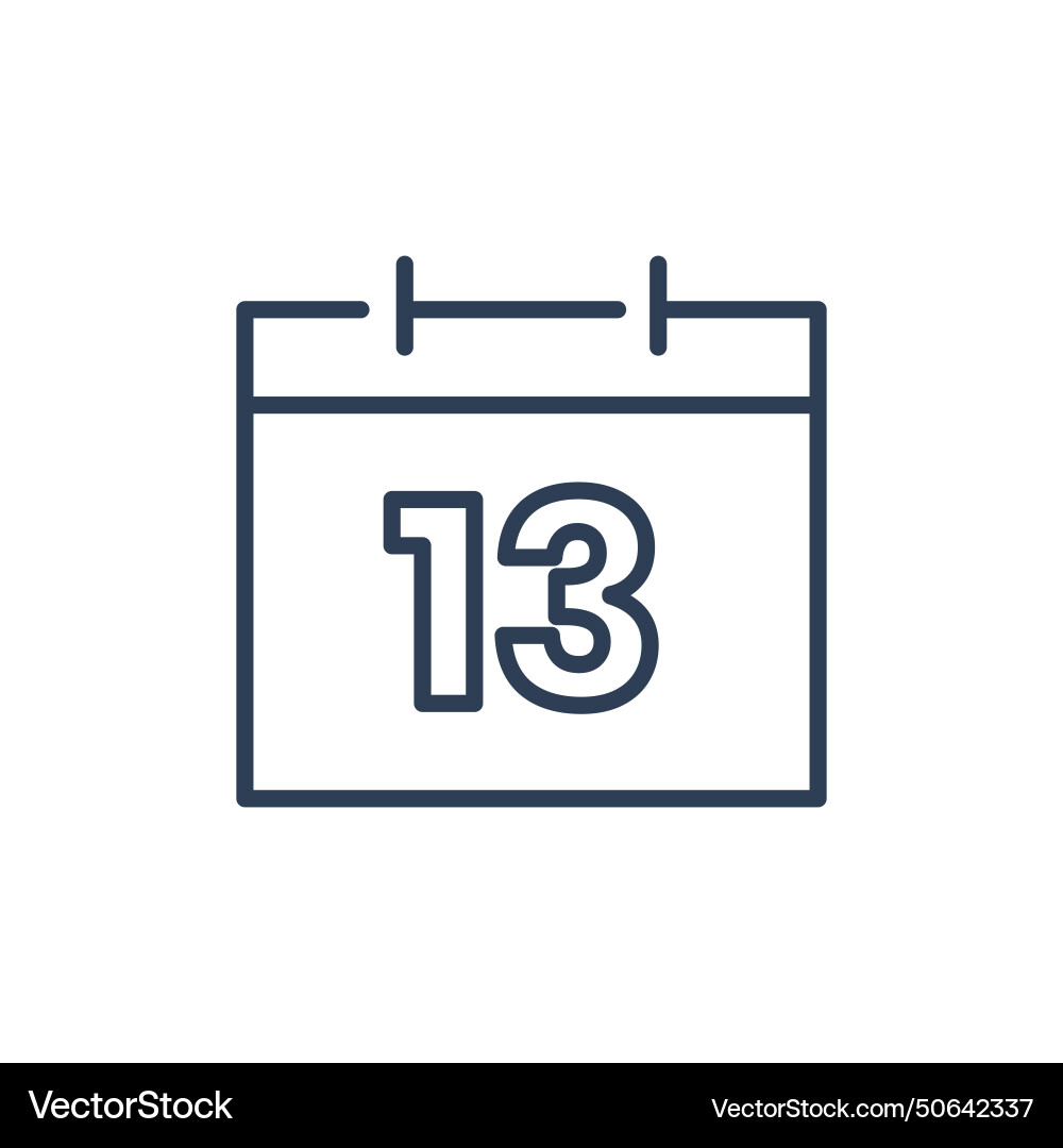 13 calendar icon date for appointment Royalty Free Vector