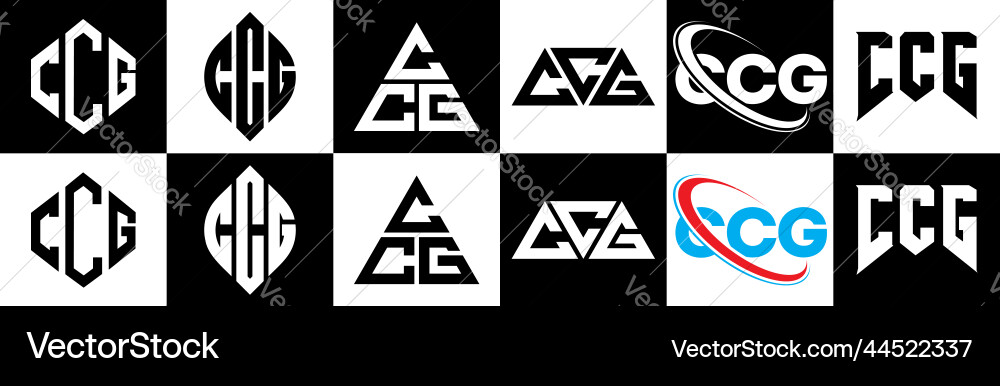 CCG Letter Logo Set - Six Styles Royalty Free Vector Image