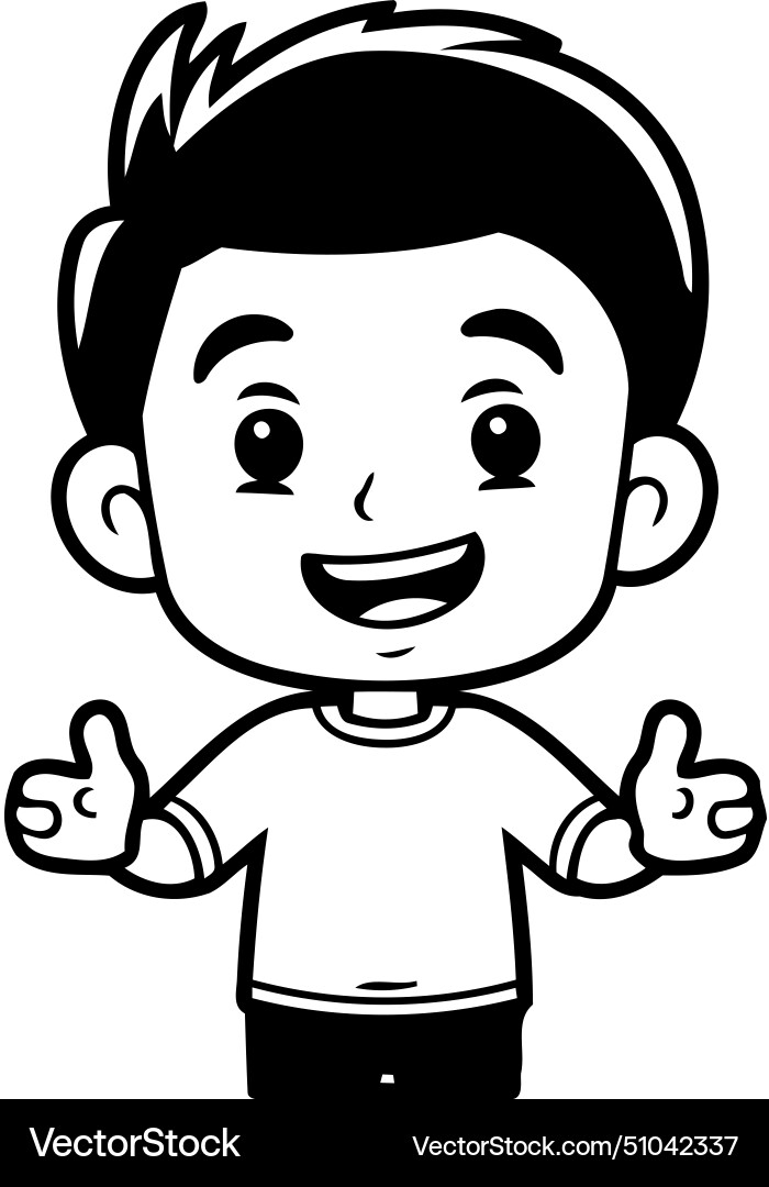Cute boy cartoon little character Royalty Free Vector Image