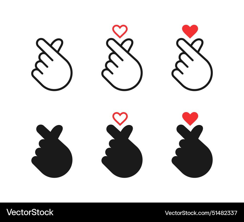 Hands making mini heart symbol icon Royalty Free Vector